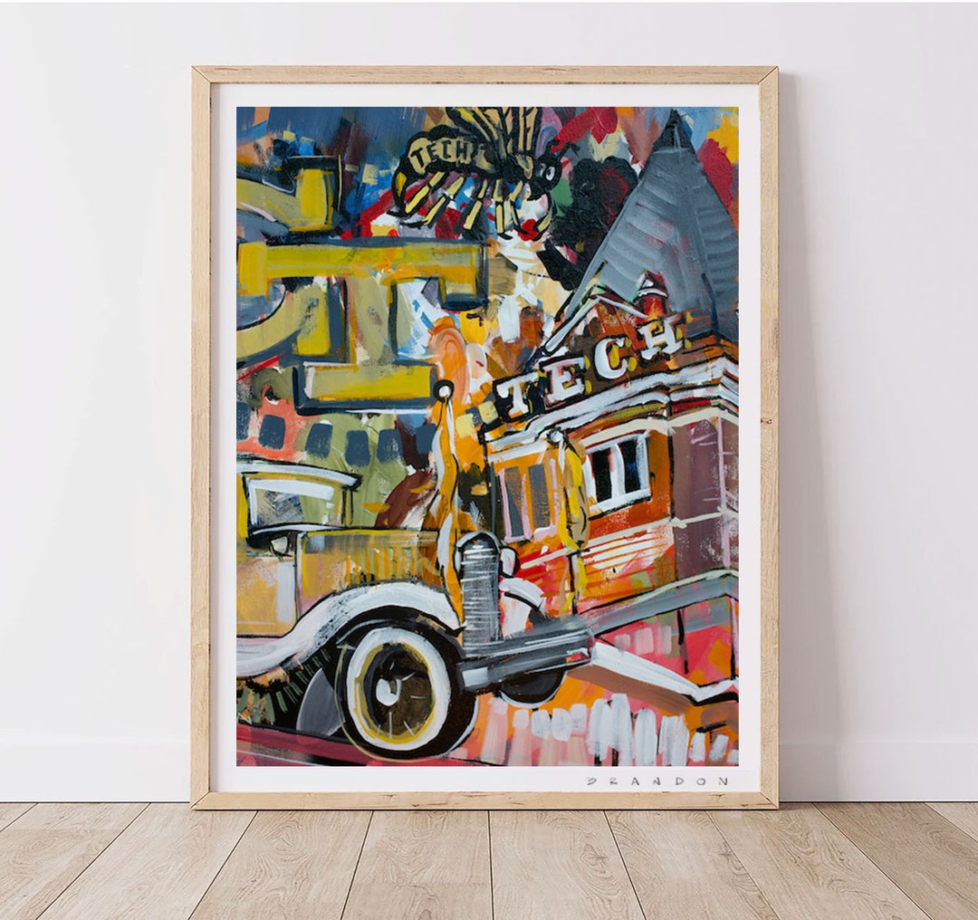 Georgia Tech Yellow Jackets "tech Tower Collage" | Archival-quality ...