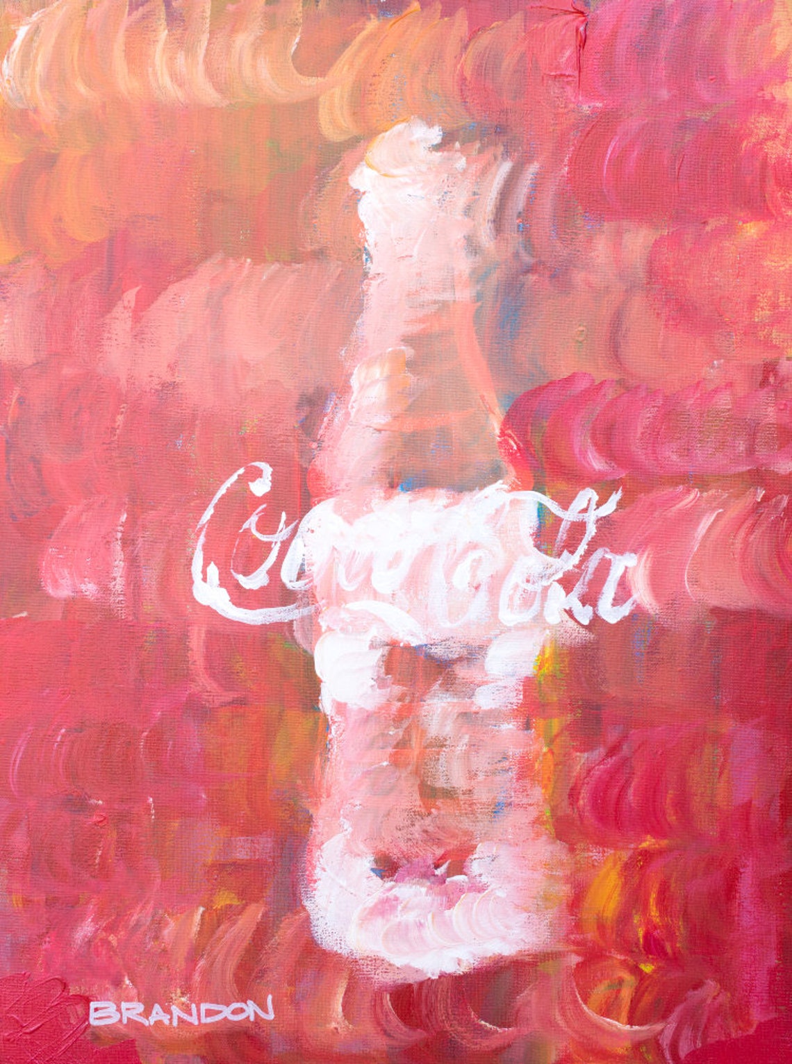 Coke Bottle "crimson" Coca-cola Painting Print - K007 - Etsy