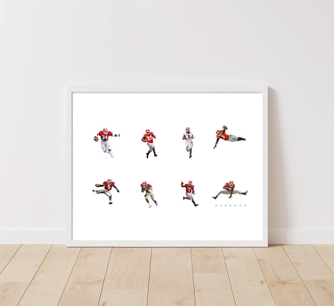 The Great Running Backs of the University of Georgia Drawing by Brandon ...