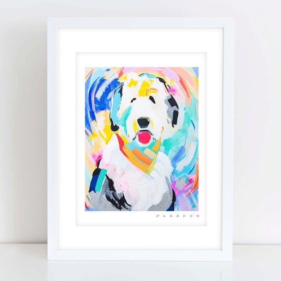Doodle Sheepadoodle Otis Painting Print | Etsy