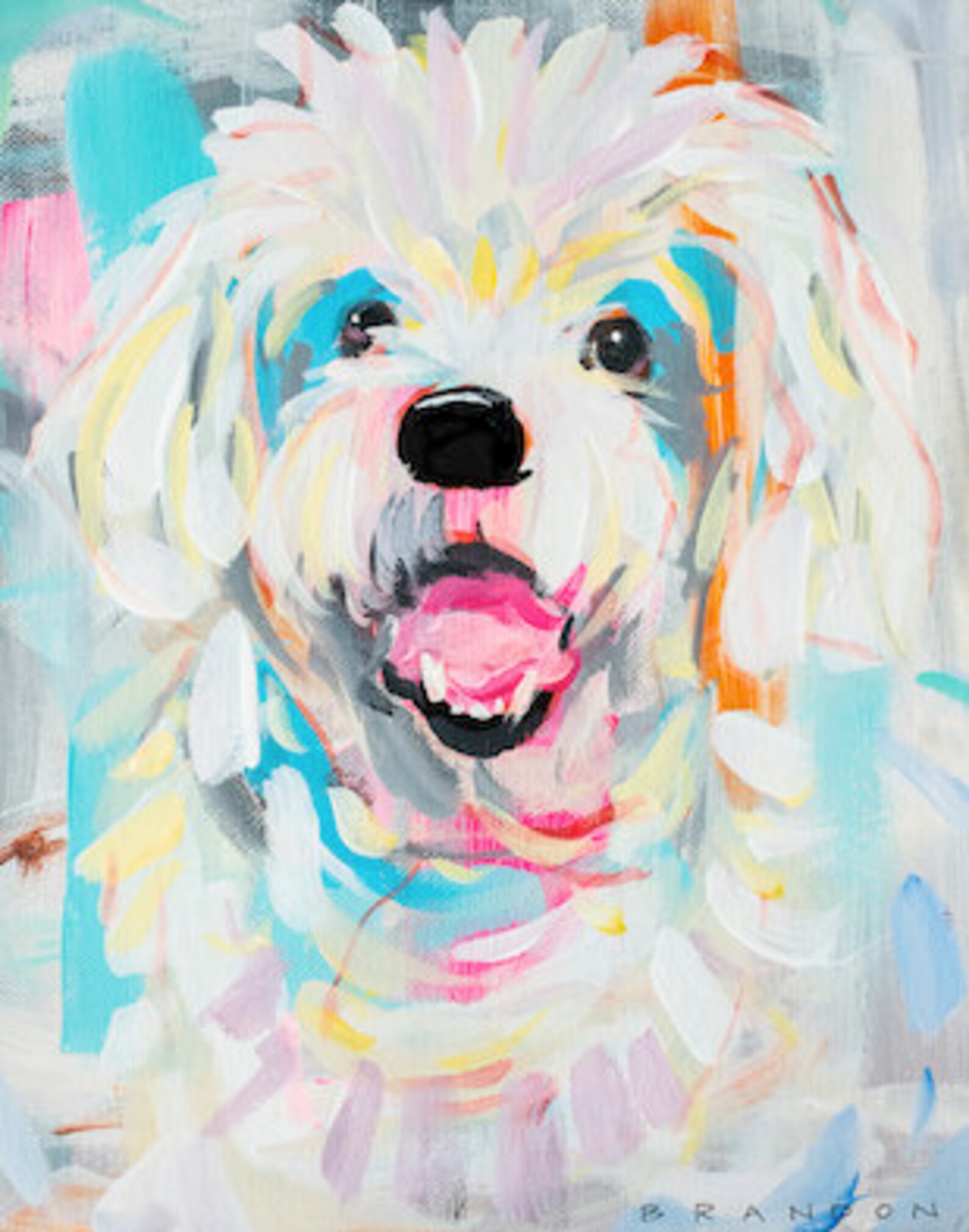 Maltese or Maltipoo Painting Print | Etsy