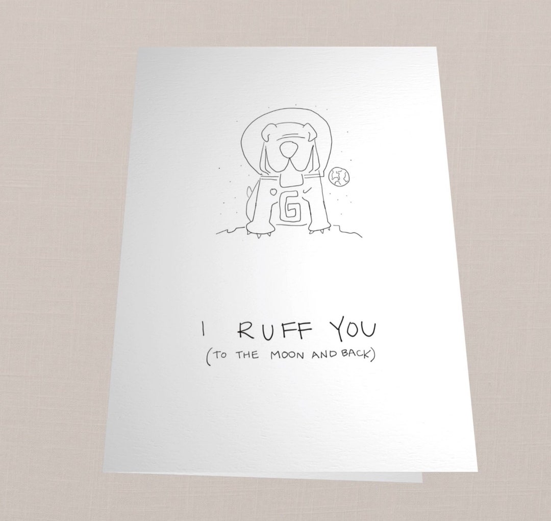UGA Greeting Card: "i Ruff You to the Moon and Back" - Etsy