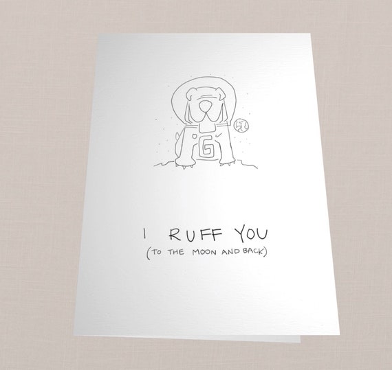 UGA Greeting Card: i Ruff You to the Moon and Back - Etsy