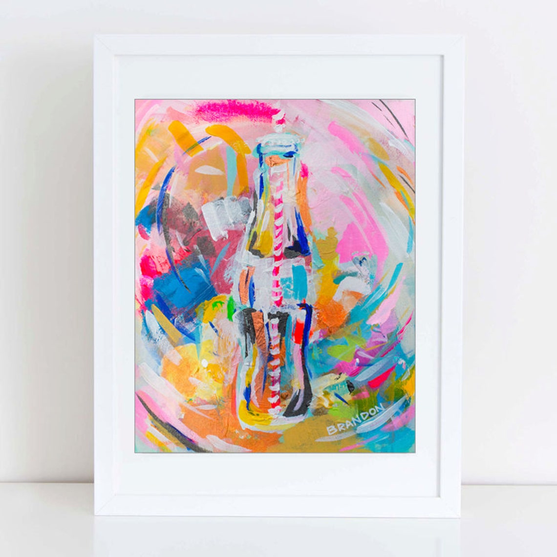 Coke Bottle "swirl" Coca-cola Painting Print - K002 - Etsy