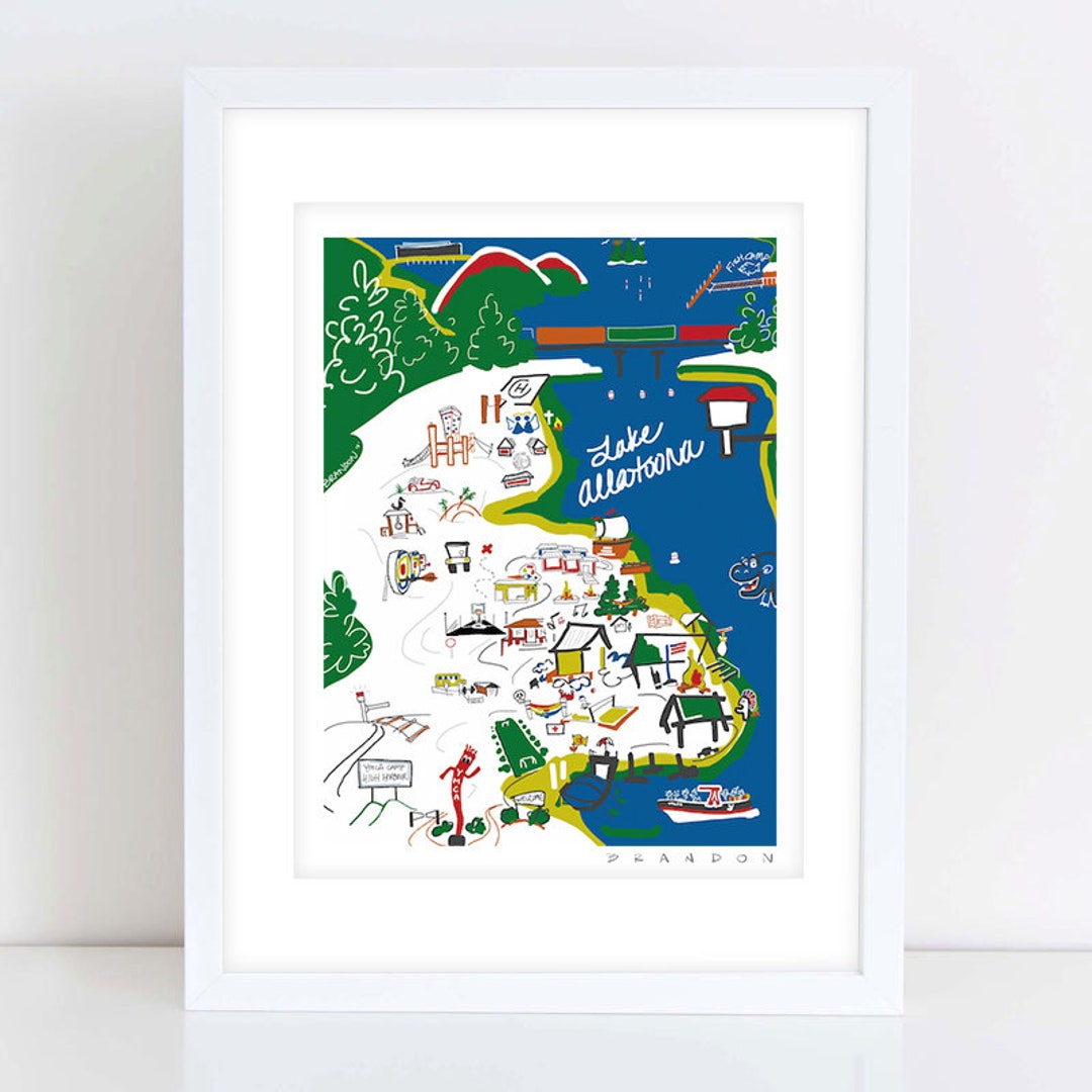 Camp High Harbour "lake Allatoona Map" Digital Illustration Print - Etsy