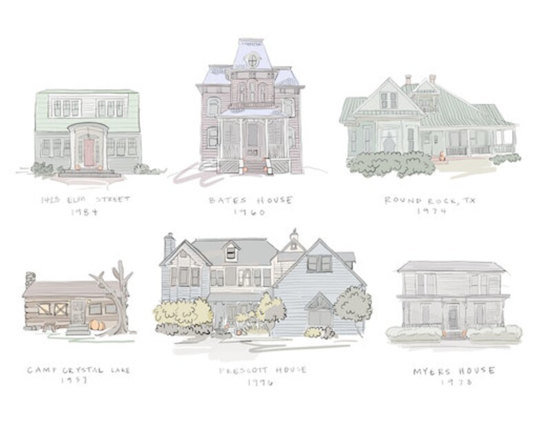 The Great Haunted Houses of Film the Slasher Six - Etsy