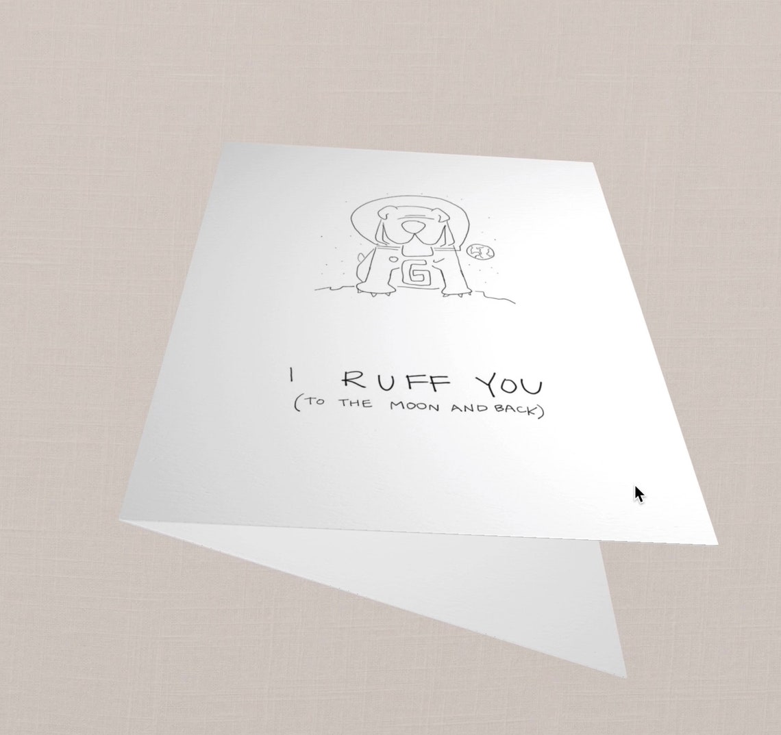 UGA Greeting Card: i Ruff You to the Moon and Back - Etsy