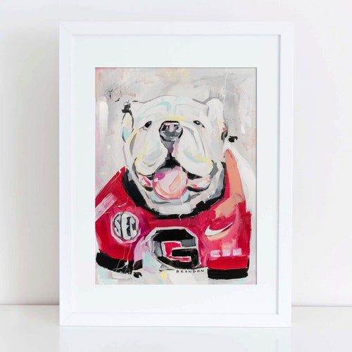 UGA University of Georgia Mascot Painting Print D001 - Etsy