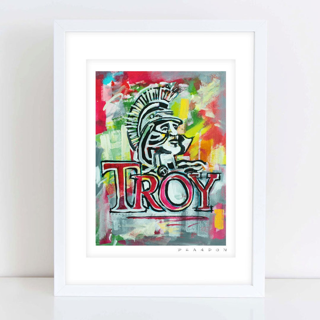 Troy Trojans "vintage T-roy" | Archival-quality Art Print by Brandon ...