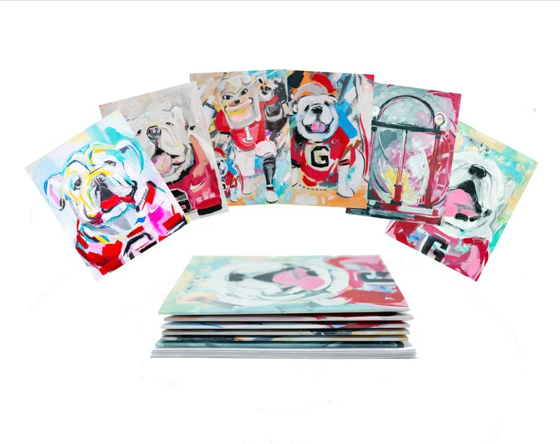 Georgia Bulldogs UGA Notecard 6-pack by BRANDON | Etsy