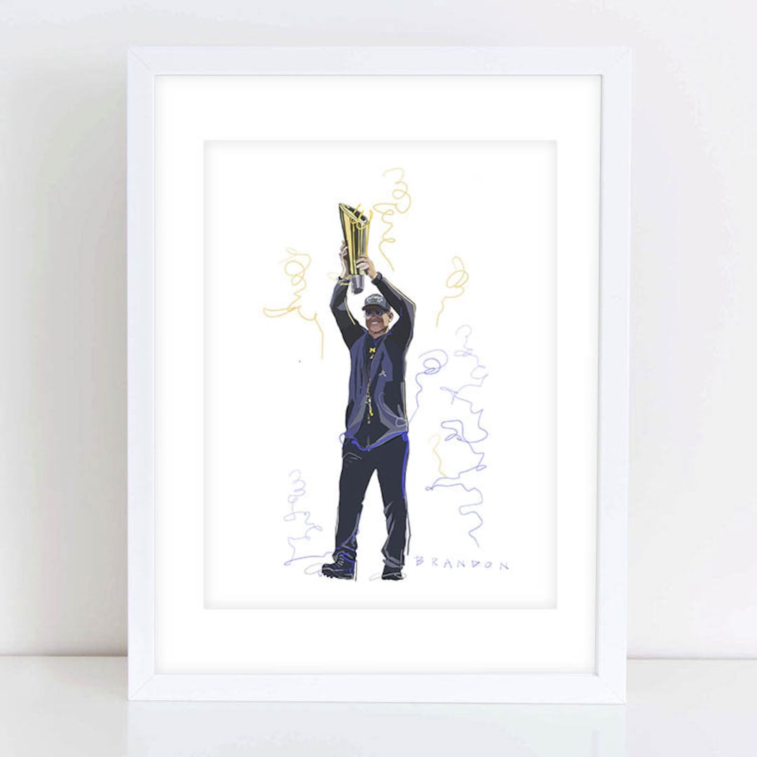 Michigan Wolverines "confetti Falls on Michigan" Jim Harbaugh ...
