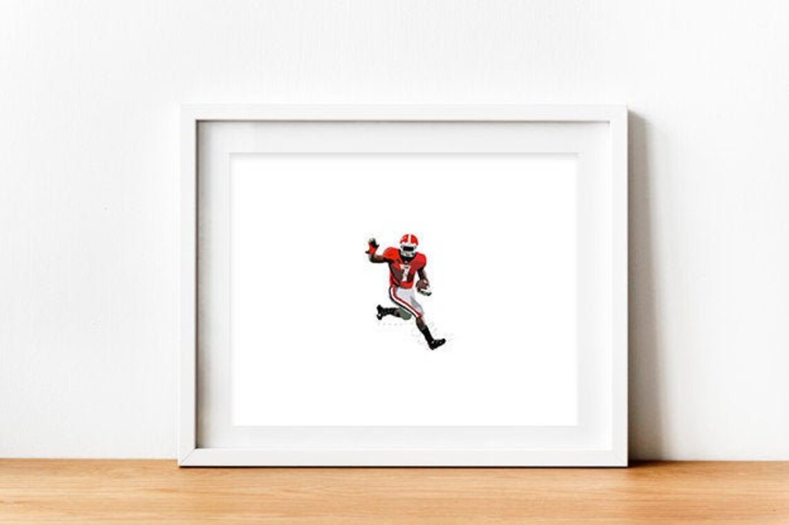 D'andre Swift 7 University of Georgia Original Drawing - Etsy