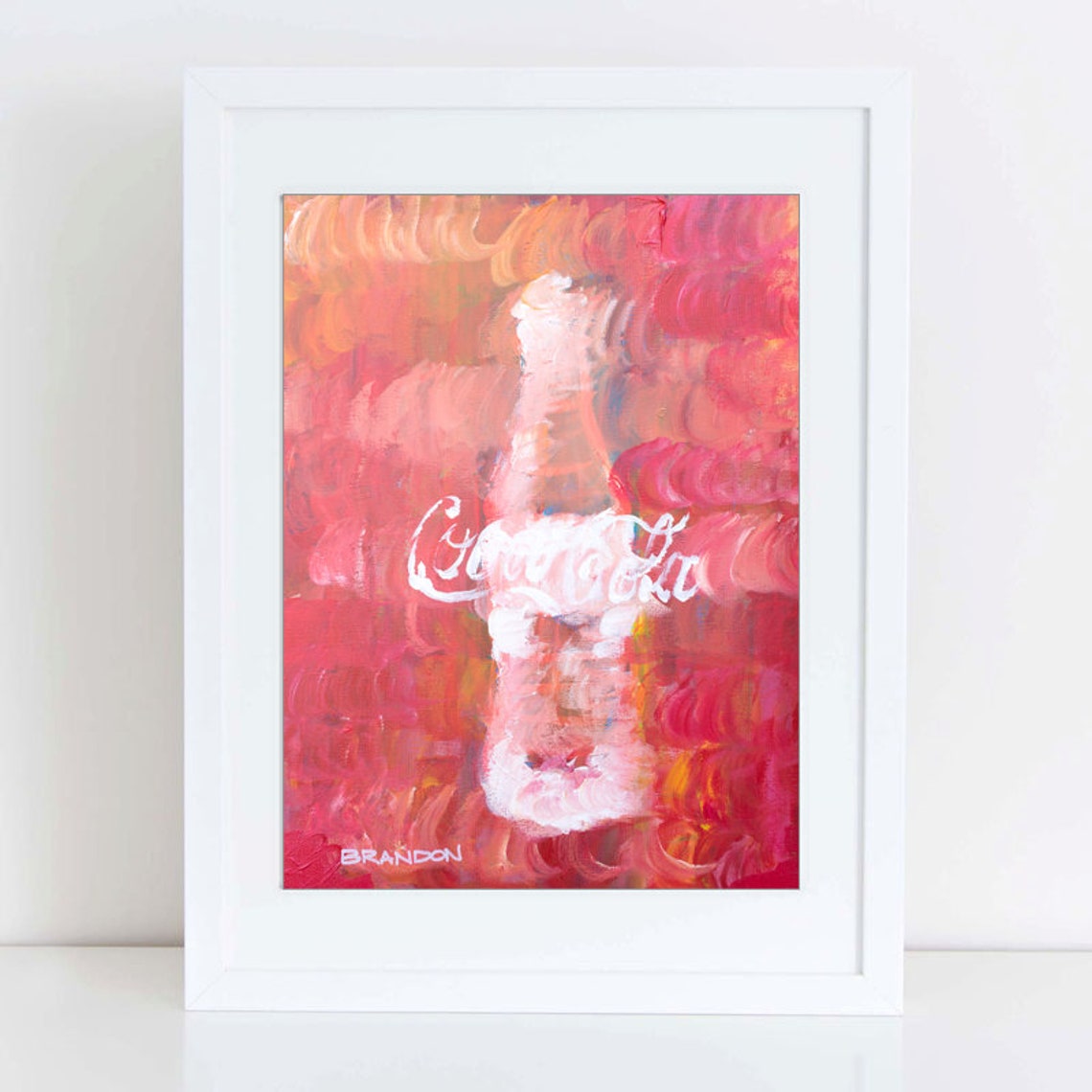 Coke Bottle crimson Coca-cola Painting Print - Etsy