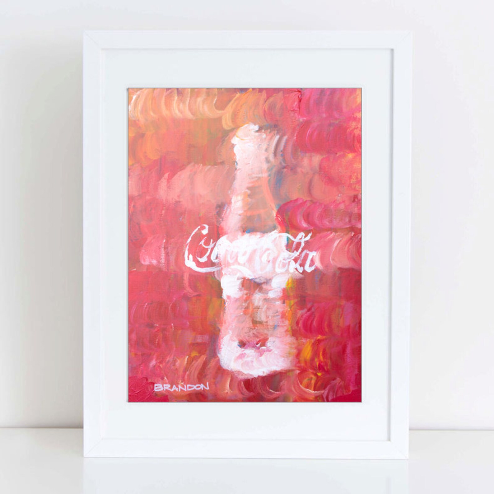 Coke Bottle "crimson" Coca-cola Painting Print - K007 - Etsy