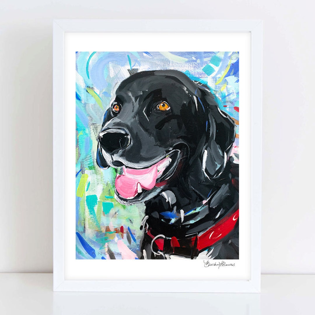 Black Lab Labrador Retriever Painting Print - Etsy