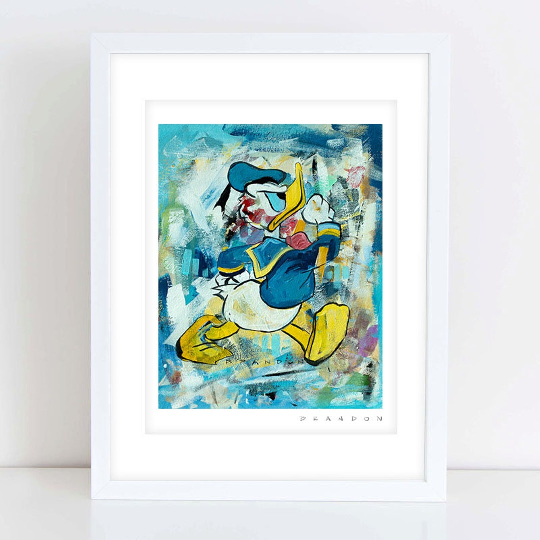 Classic Donald Duck Painting Print - Etsy