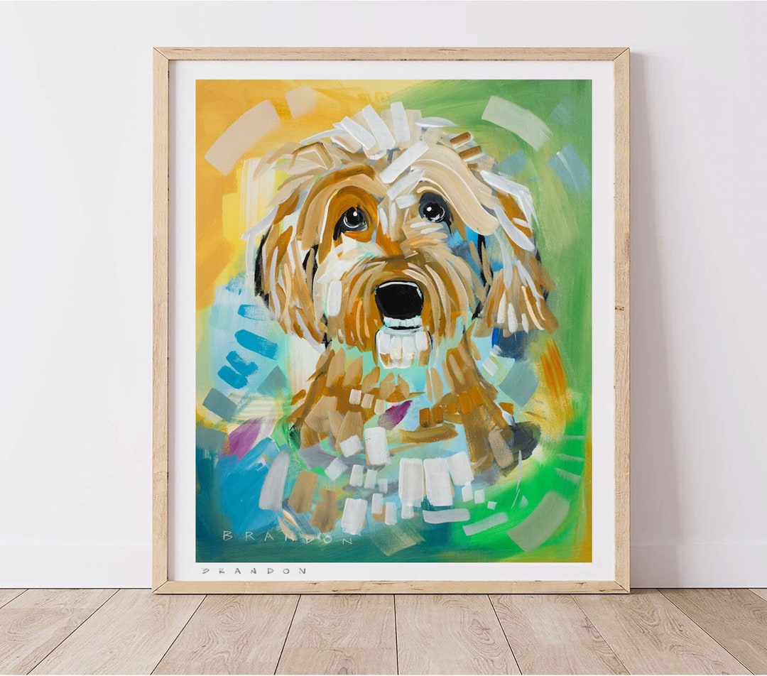 Lemon Lime Doodle or Sheepadoodle | Archival-quality Painting Print - Etsy