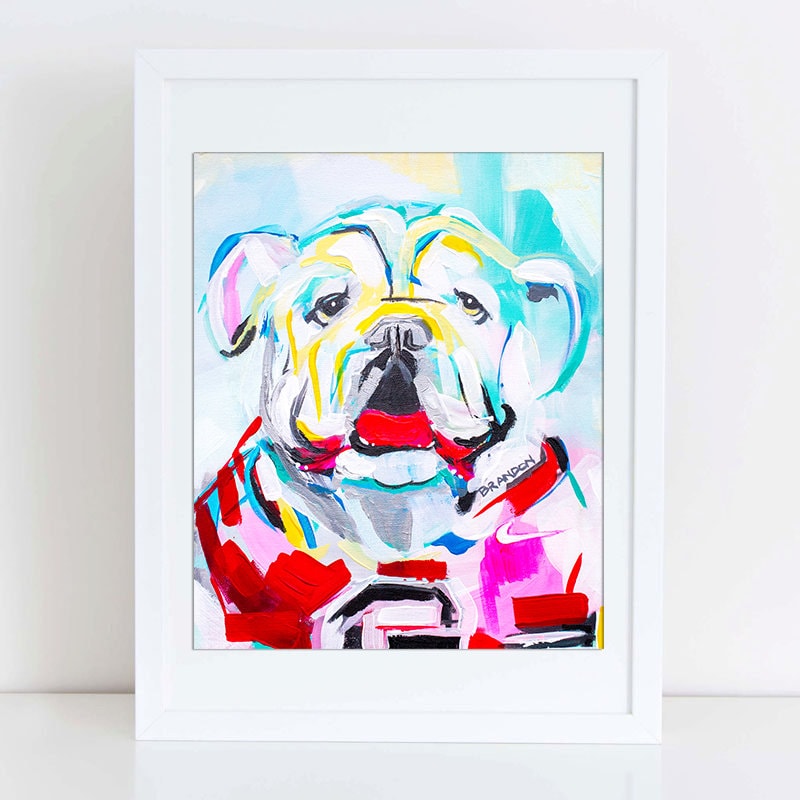 UGA University of Georgia Mascot Painting Print D001 | Etsy