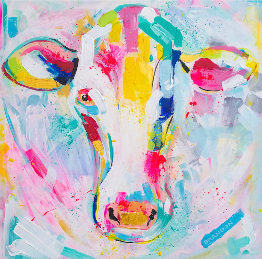 Cow Painting Print - D021 - Etsy