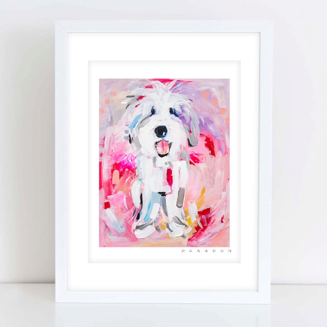 Sheepadoodle Doodle Painting Print - D029 - Etsy