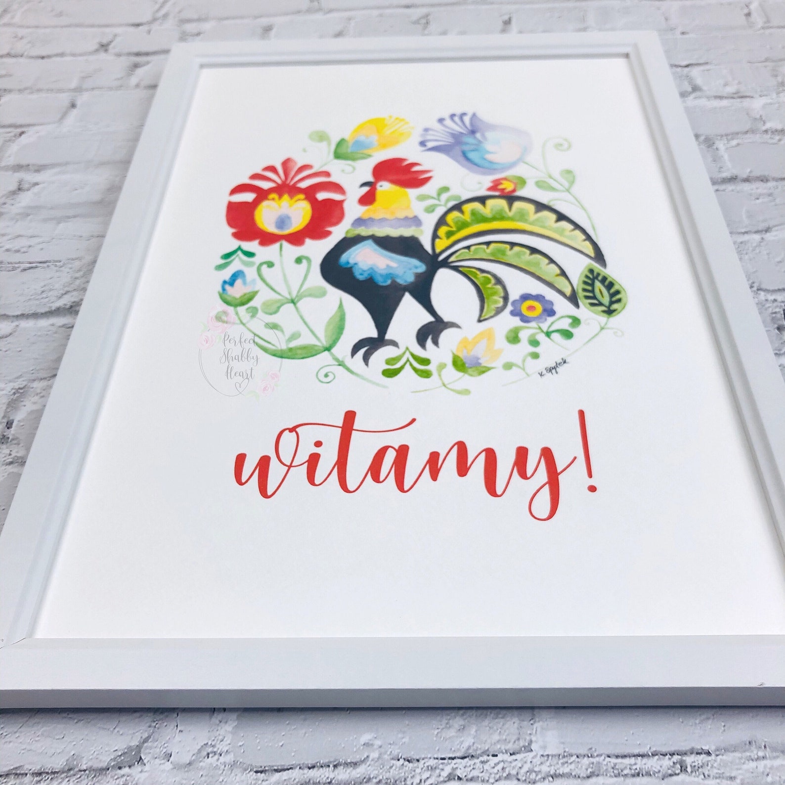 Witamy Polish Sign Quirky Rooster Picture Polish Folklore | Etsy