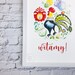Witamy Polish Sign, Quirky Rooster Picture, Polish Folklore Print ...