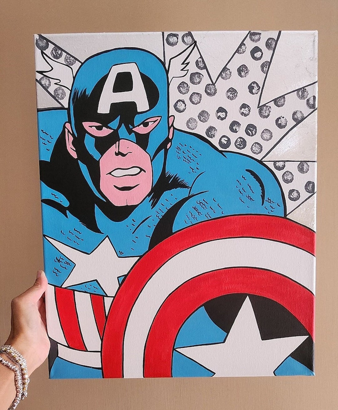 CAPTAIN AMERICA ~ Pop Art Painting on Canvas - Etsy