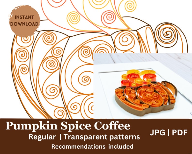Pumpkin Spice Coffee Coffee Quilling Template Quilling Coffee Mug ...
