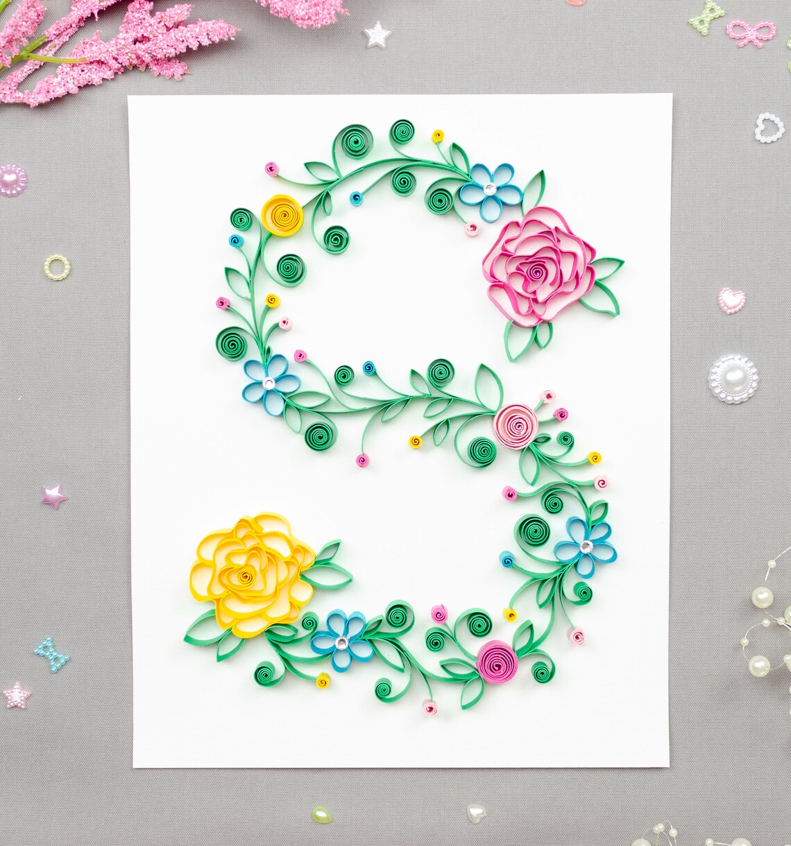 Quilling Letter S Alphabet Template Paper Pattern Instant - Etsy