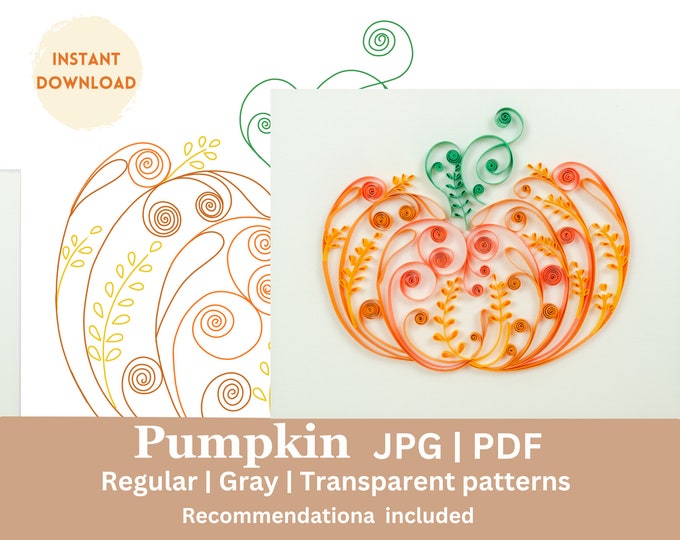 Quilling Pattern Fall Quilling Pumpkin Template Quilling Pattern for ...