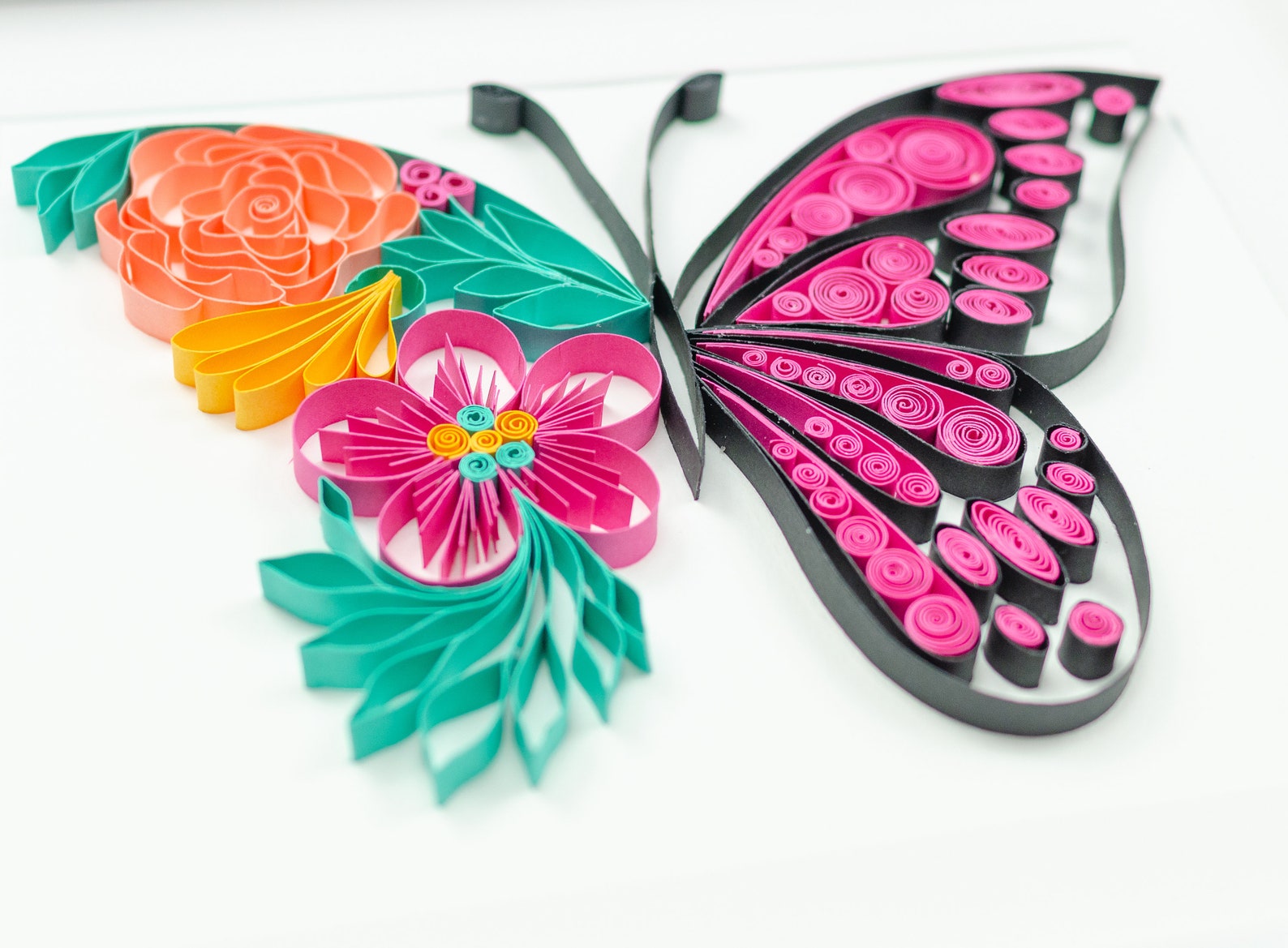Quilling Butterfly Pattern Half Floral Half Butterfly - Etsy
