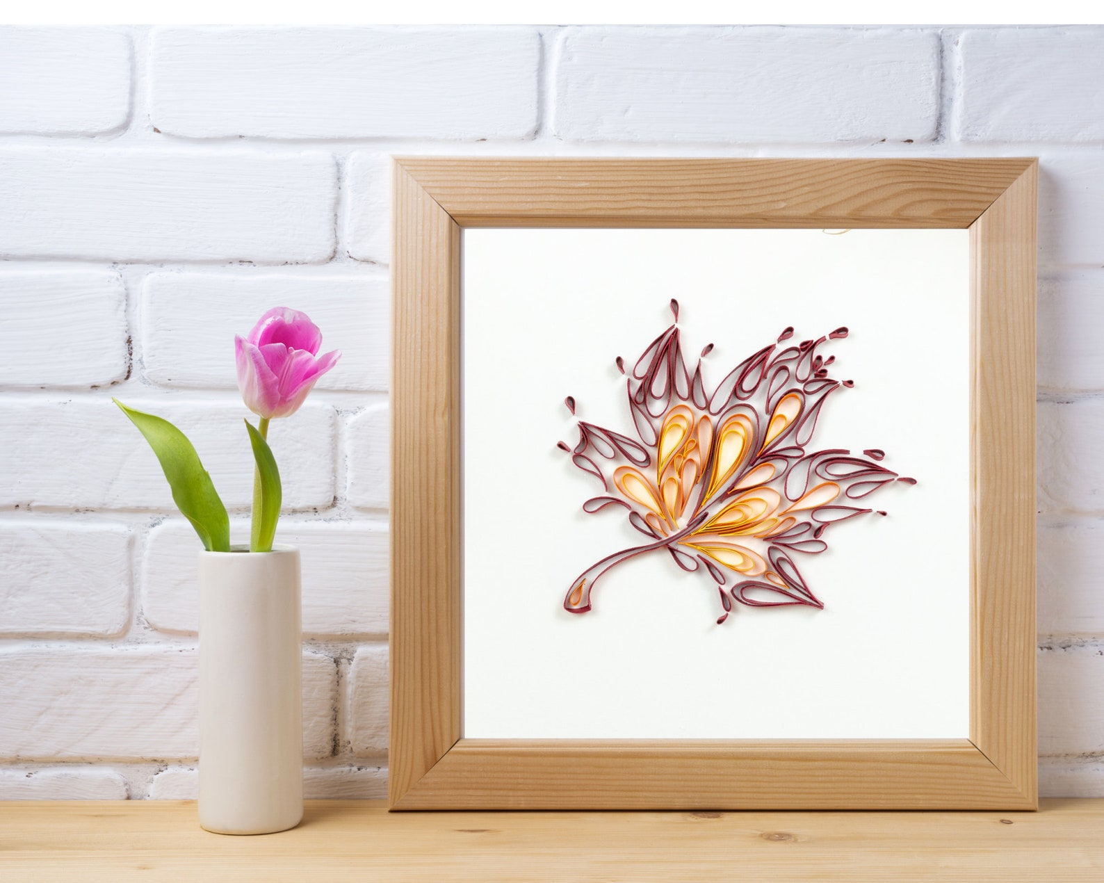 Quilling Autumn Leaf - Mahagon Fall Quilling Template - Maple Leaf ...