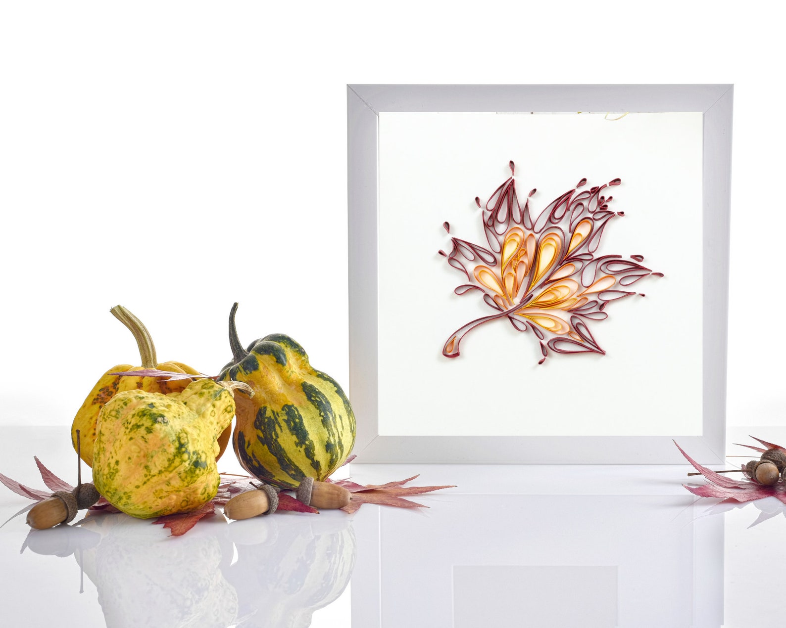 Quilling Autumn Leaf - Mahagon Fall Quilling Template - Maple Leaf ...