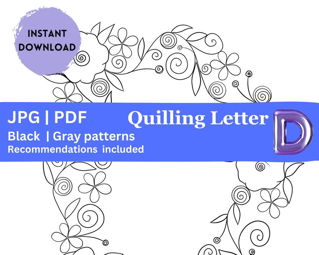 Quilling Letter D - Custom Monogram Letter - Floral Paper Pattern ...