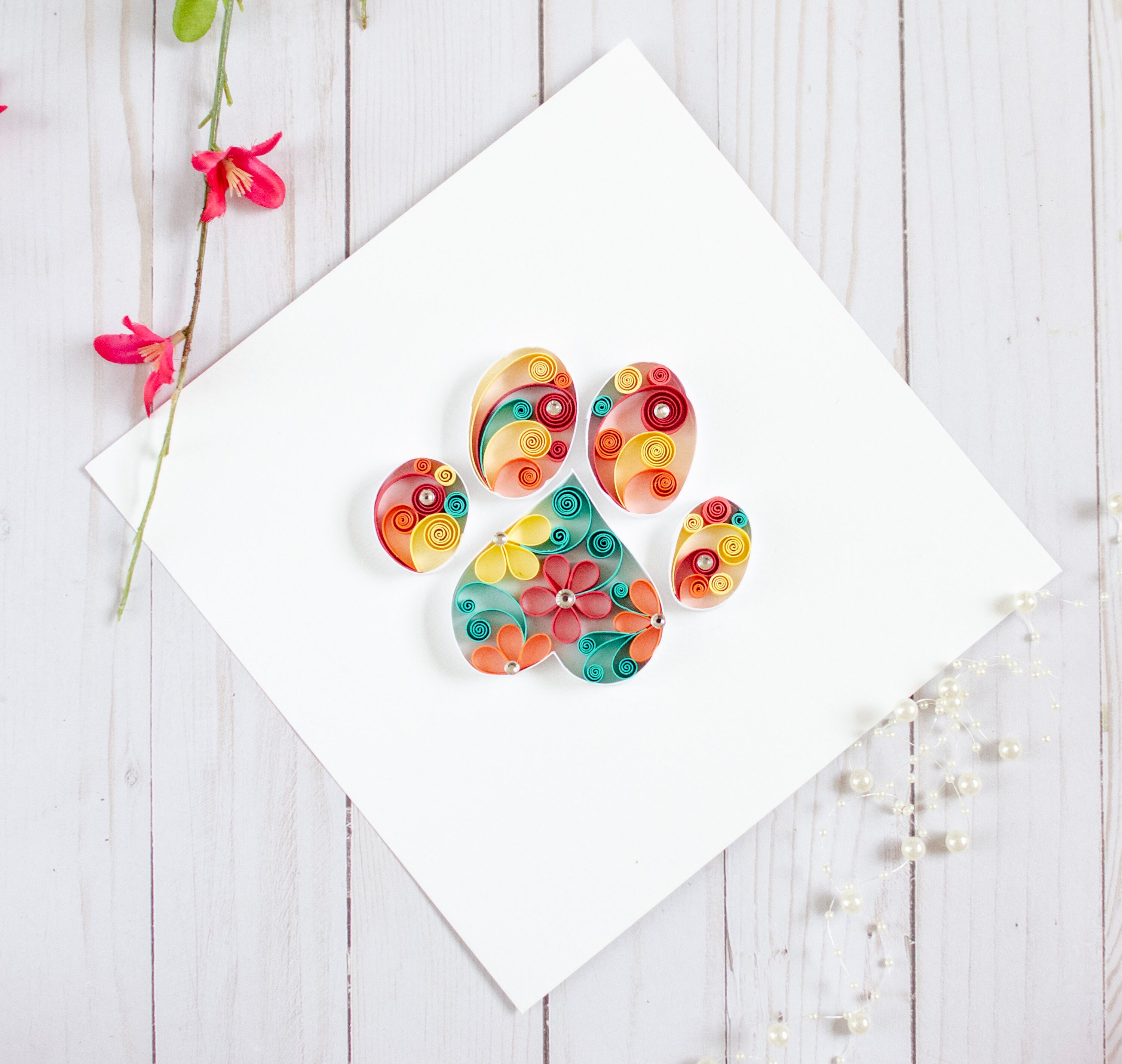 Quilling Instant Download Pattern Pet Paw Pattern Cat Dog Lovers ...
