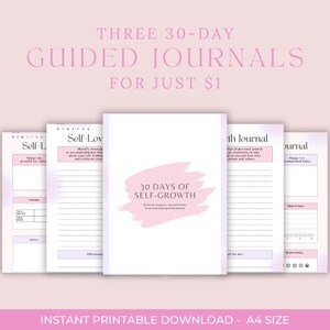 30-day Guided Journals Trio: Self-care, Self-love, and Self-growth ...