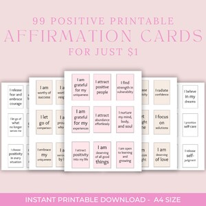 99 Inspiring Affirmation Cards for Positive Mindset, Self-growth ...