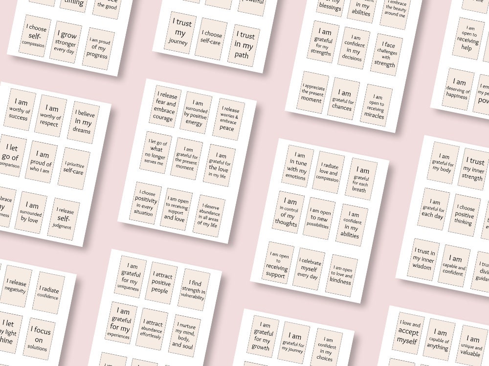 99 Inspiring Affirmation Cards for Positive Mindset, Self-growth ...