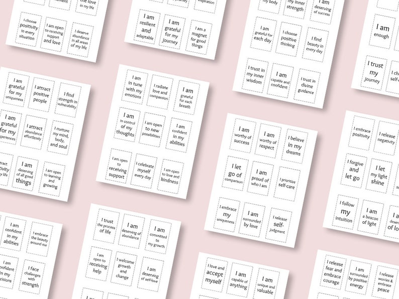 99 Inspiring Affirmation Cards for Positive Mindset, Self-growth ...