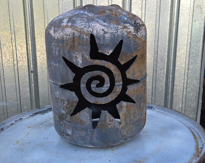 Kokopelli Sun, Yard Art. Gas Can, Propane Tank, Freon Tank. Recycled ...