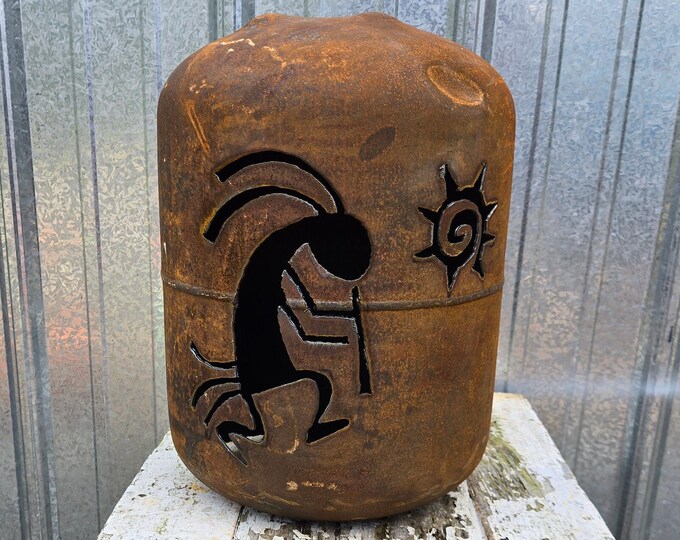 Kokopelli, Yard Art. Gas Can, Propane Tank, Freon Tank. Recycled Scrap ...