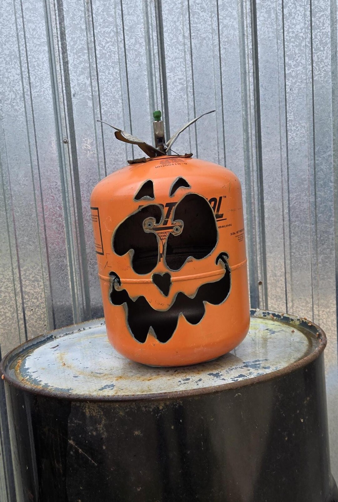 Recycled Freon Tank Jack O' Lantern, Handmade Metal Pumpkin - Etsy