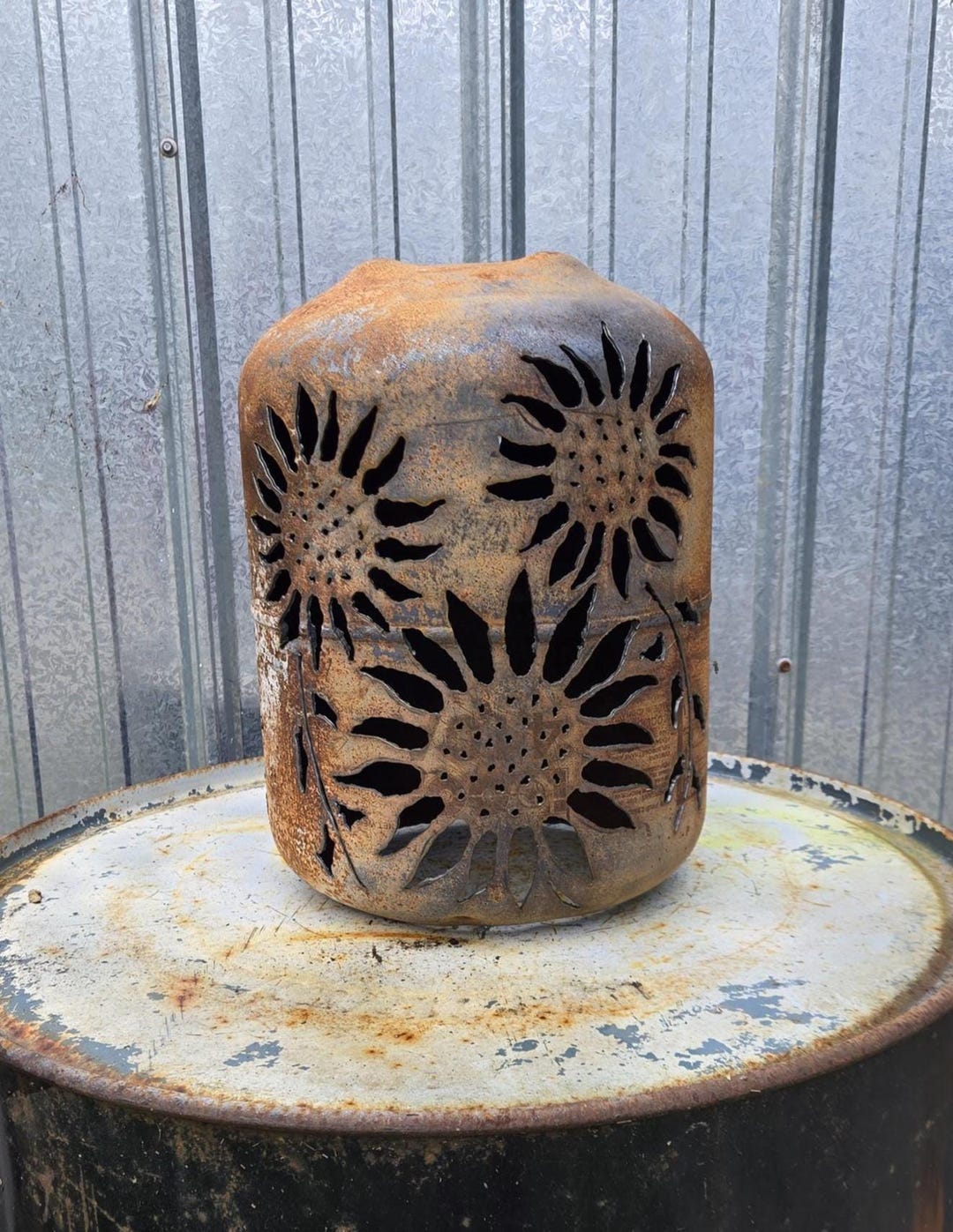 The Sunflower , Chic Love Tank, Yard Art, Garden Party. Gas Can ...