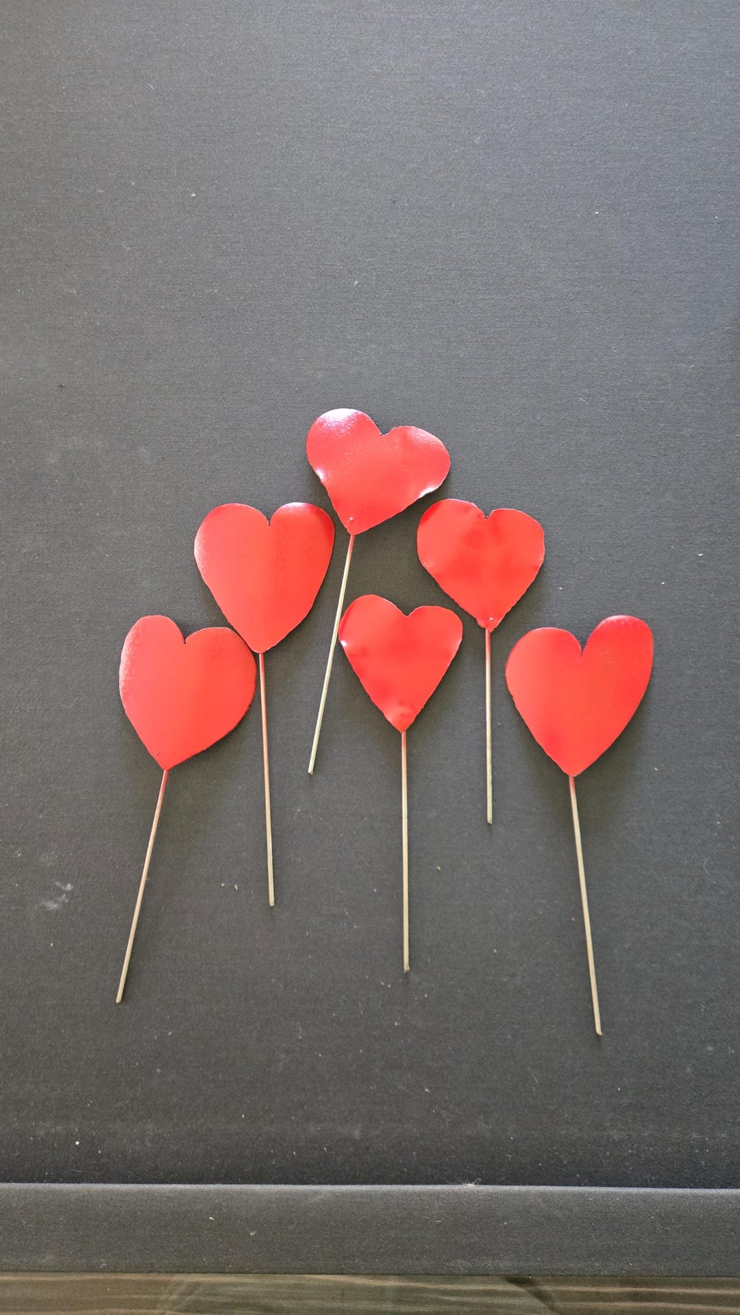 6 Pack of Heart Stakes, Yard Art, Lawn Art, Garden Decor, Plasma Cut ...