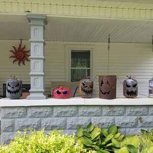 Spike the Halloween Pumpkins, Jack O Lanterns, Repurposed Tank, Metal ...