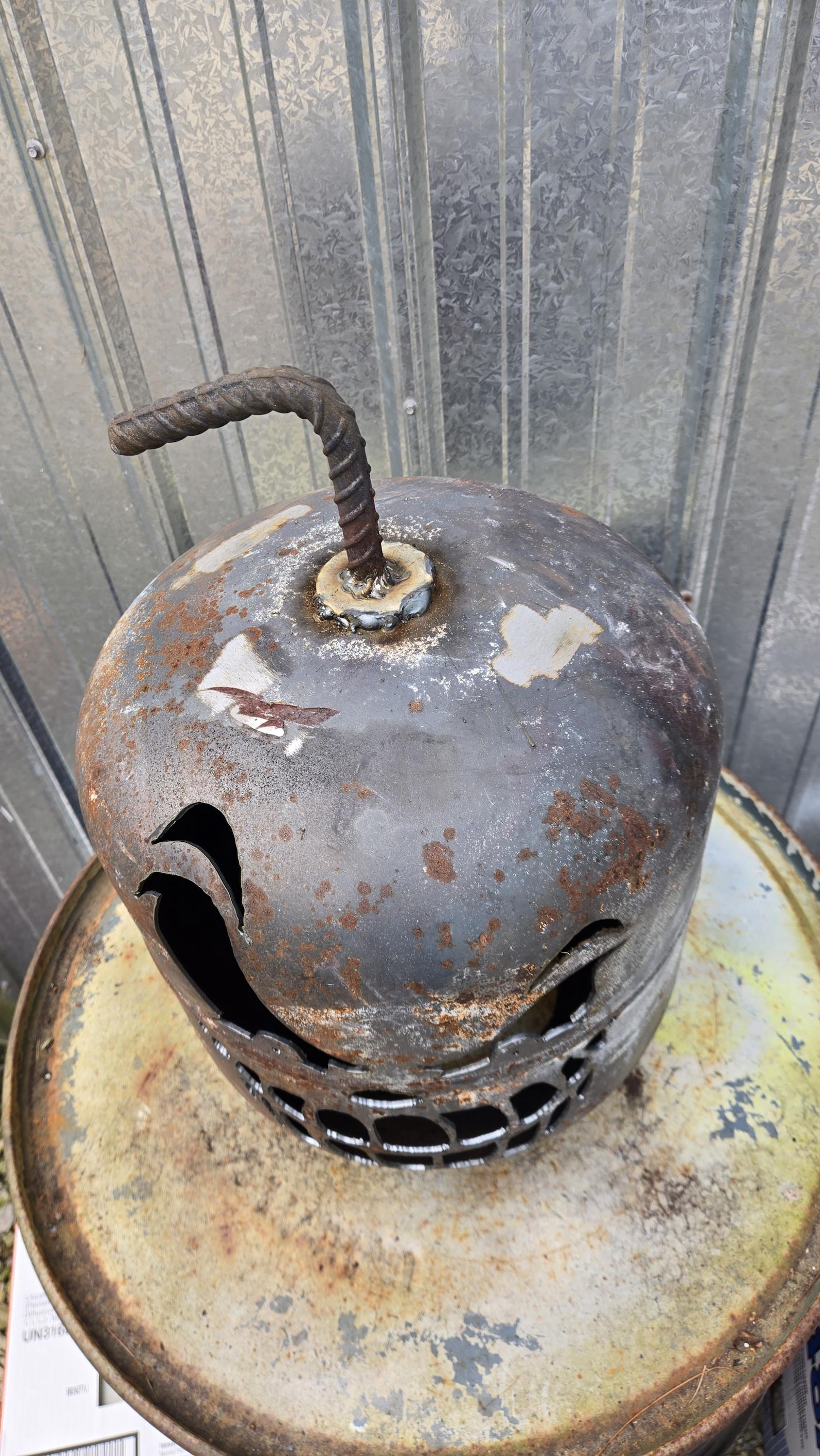 Recycled Metal Jack O' Lantern, Rustic Halloween Decor, Freon Tank ...