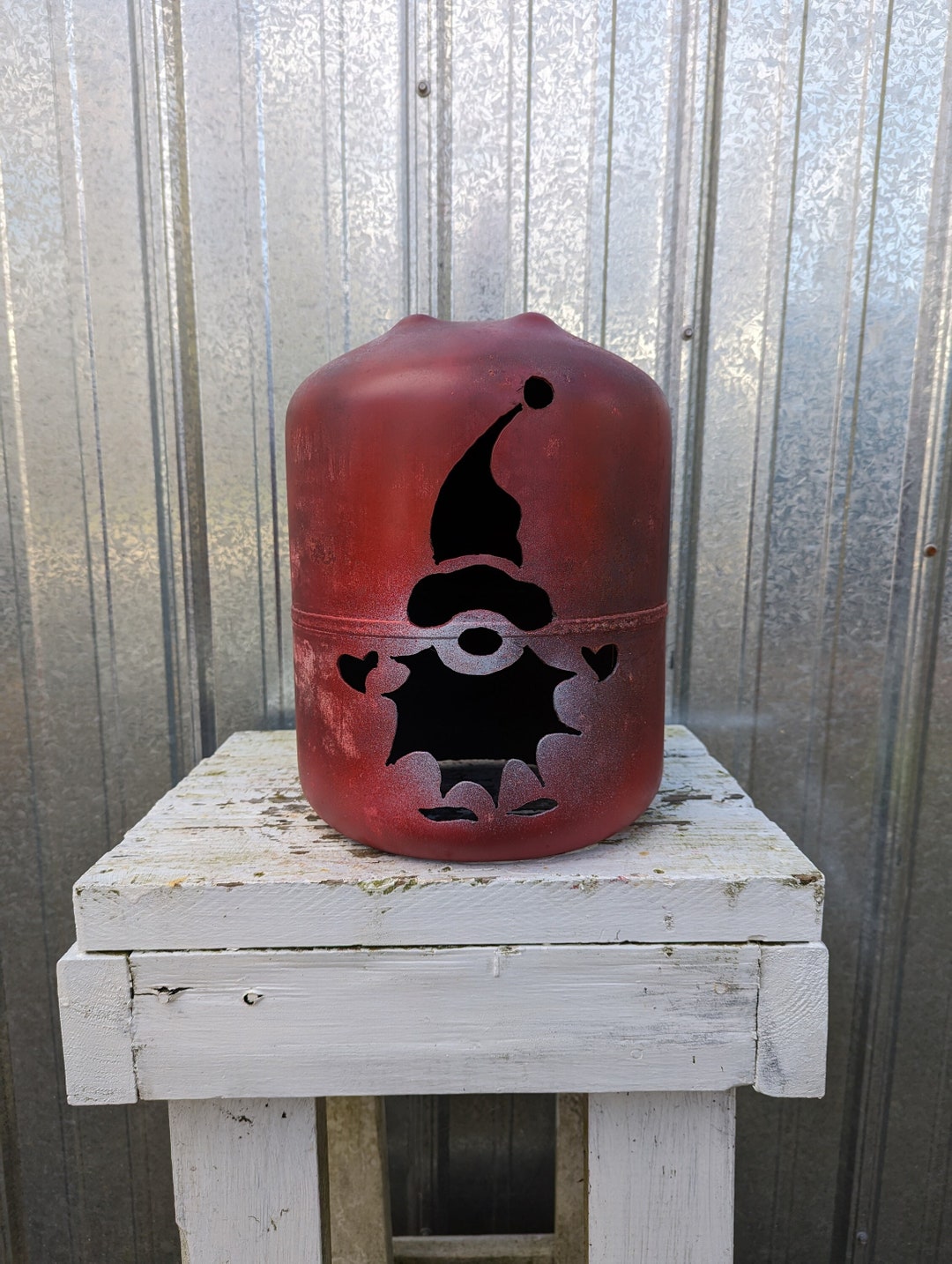 This Unique Christmas Lantern, Vintage Santa Tank, Repurposed Tanks ...