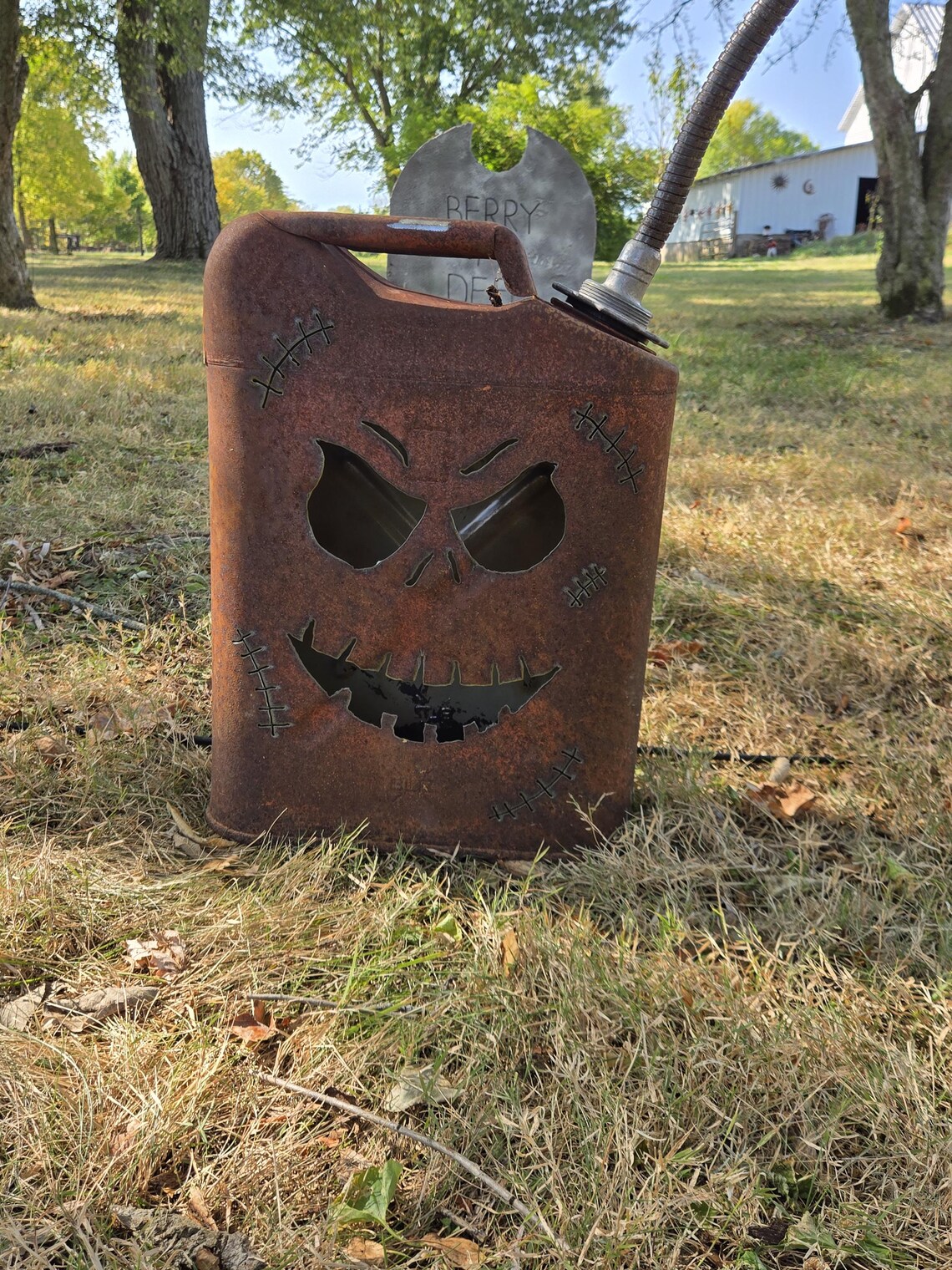Handmade Freon Tank Jack O' Lantern, Rustic Metal Pumpkin Decor - Etsy