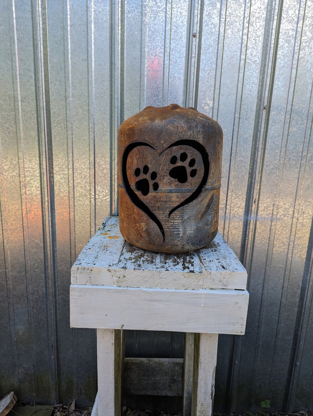 Love My Dog, Paw Prints, Love Tank, Yard Art. Gas Can, Propane Tank ...