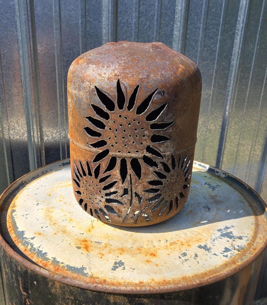 The Sunflower , Chic Love Tank, Yard Art, Garden Party. Gas Can ...